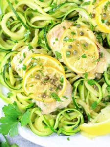 Baked Haddock Fish Piccata with Zucchini Noodles | Taste And See