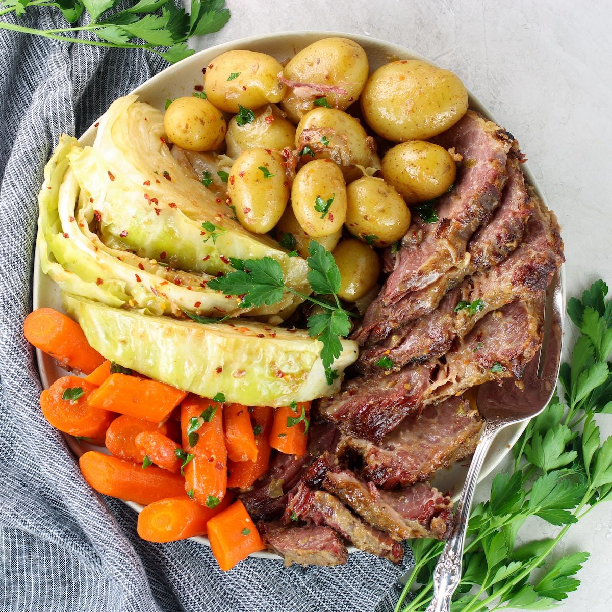 Slow Cooker Corned Beef and Cabbage with Bacon - Taste And See
