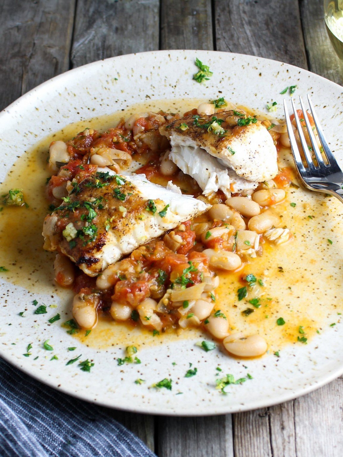Pan Seared Halibut With White Beans And Gremolata - Taste And See