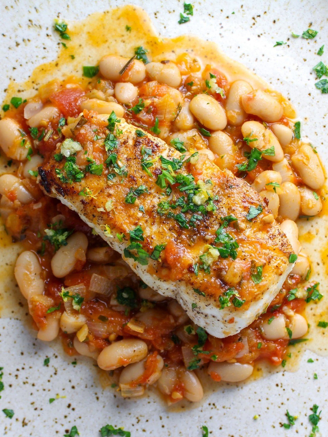 Pan Seared Halibut With White Beans And Gremolata - Taste And See