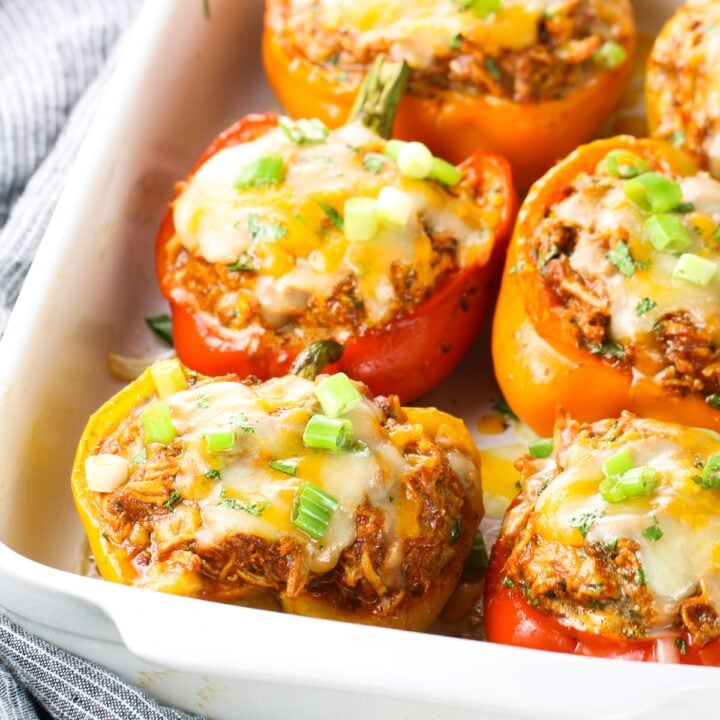 Mexican Shredded Chicken Stuffed Peppers - Taste And See