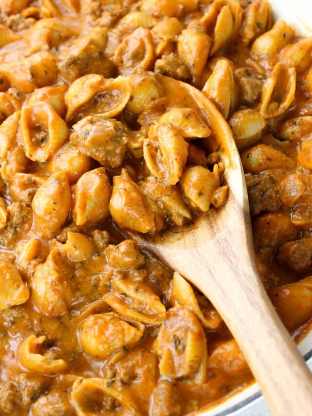 Creamy Ground Beef and Shells with Tomato-Cream Sauce - Taste And See